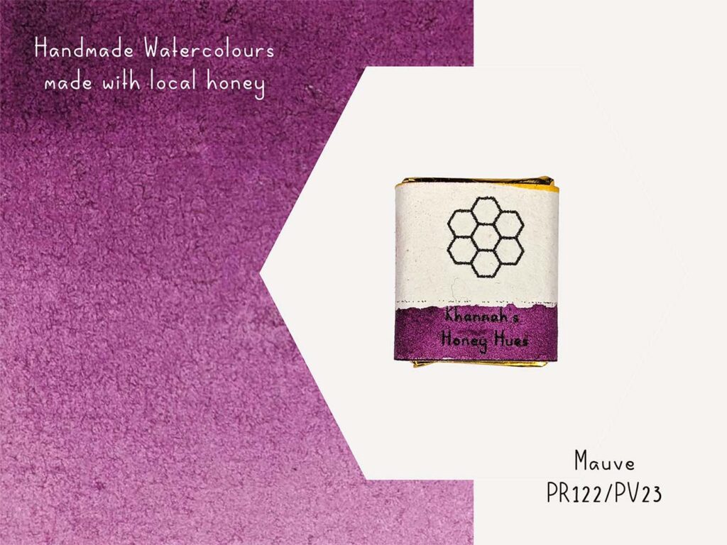 Mauve, PR122/PV23 – Handmade Watercolours by Khannah's Honey Hues