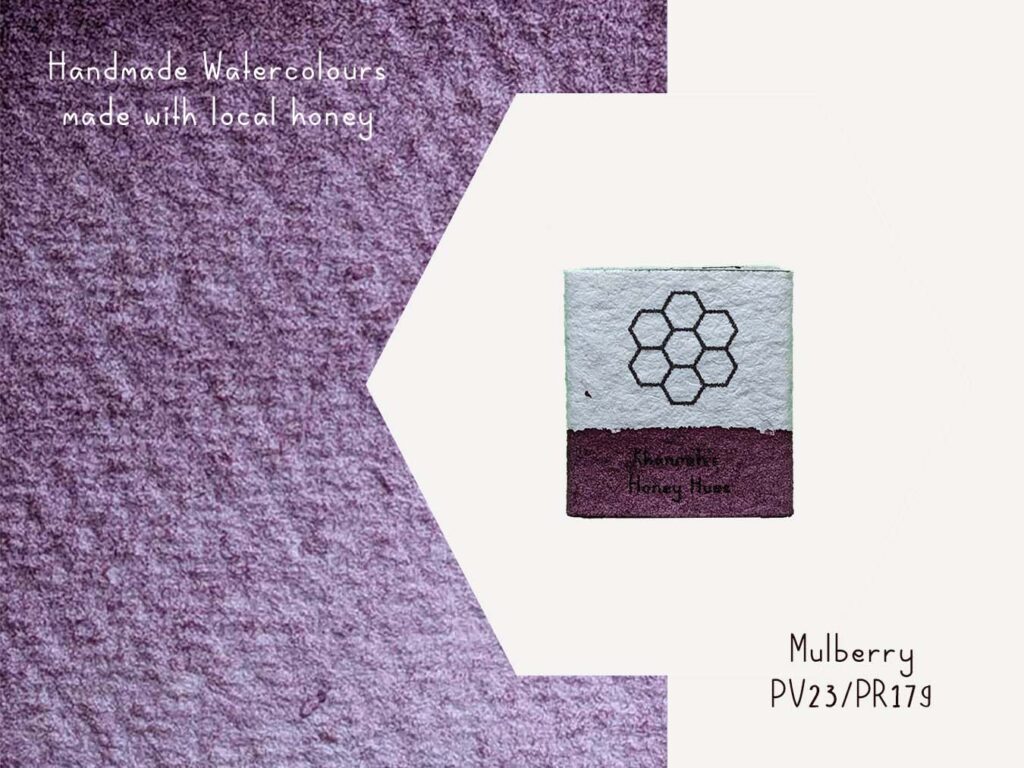 Mulberry PV23/PR179 – Handmade Watercolours by Khannah's Honey Hues