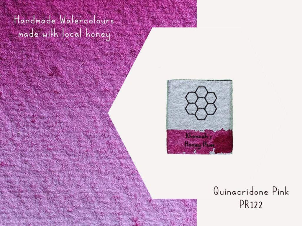 Quinacridone Pink, PR122 – Handmade Watercolours by Khannah's Honey Hues
